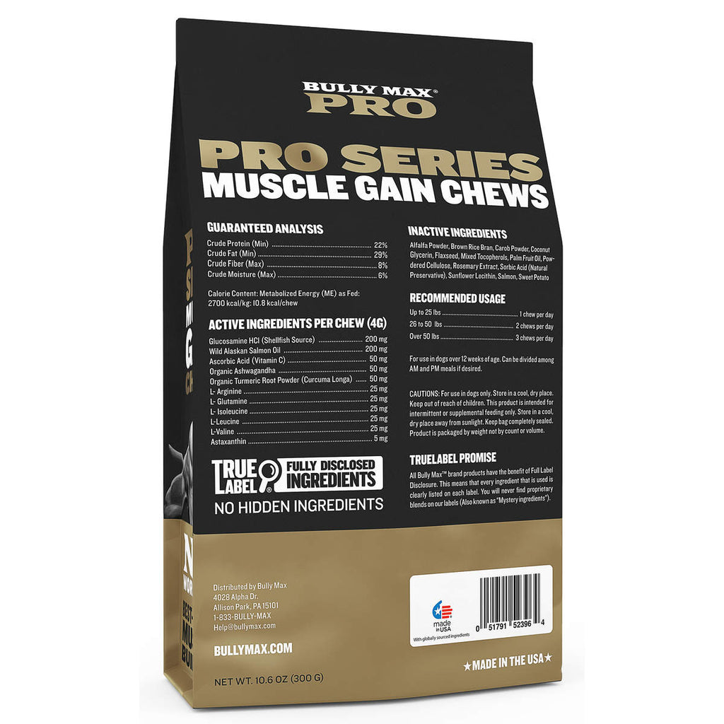 Dog Protein | Bully Max PRO Series Muscle Gain Supplement Chews - Bully Max
