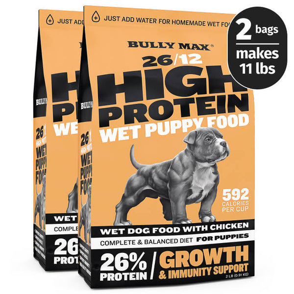 Bully Max 26/12 High Protein Wet Puppy Food - 2 bags (makes 11 lbs ...