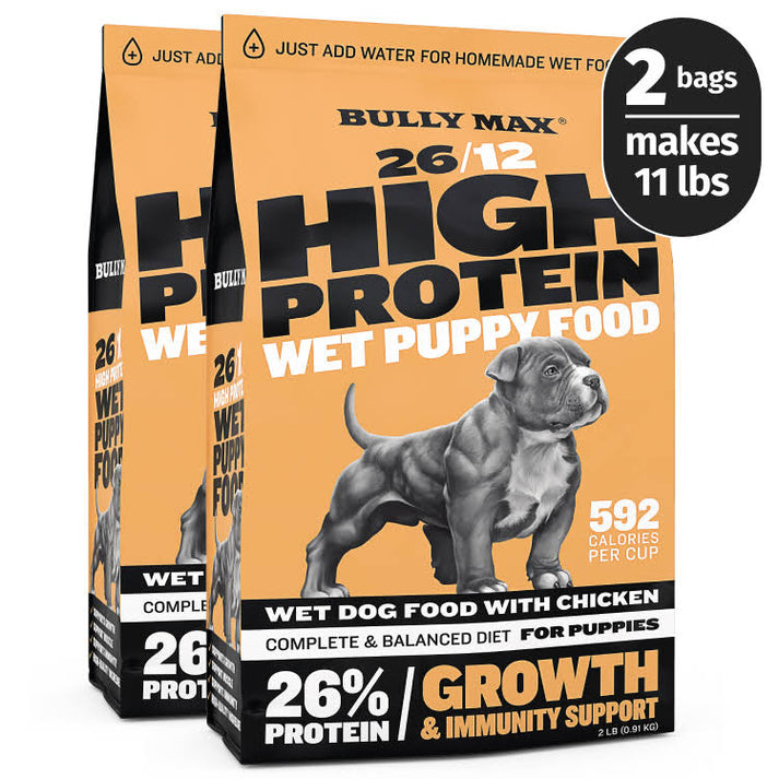 Bully Max 26/12 High Protein Wet Puppy Food - 2 bags (makes 11 lbs ...