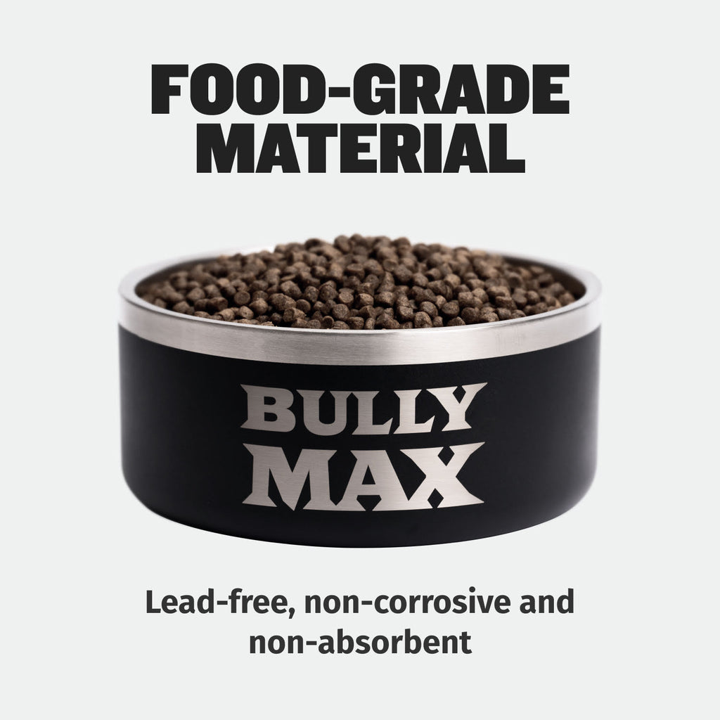 Heavy Duty Steel Dog Bowl by Bully Max - For Big Dogs & Puppies - Bully Max