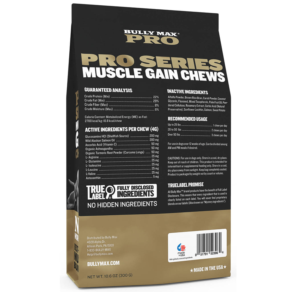 Dog Protein | Bully Max PRO Series Muscle Gain Supplement Chews - Bully Max