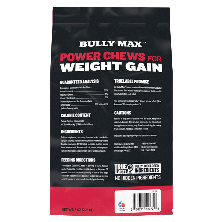Weight Gain Supplement Chews with Probiotics for Dogs - Bully Max